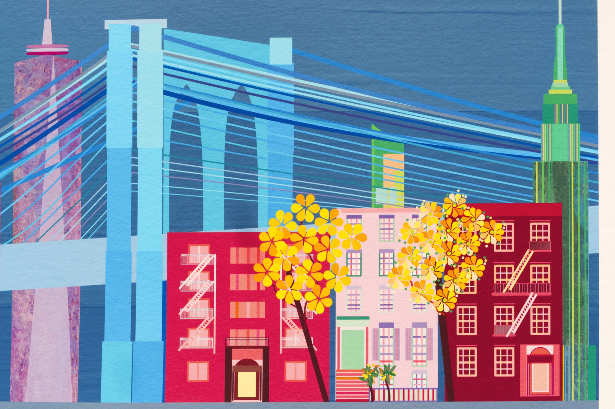 Iconic New York Landmarks Art Print — South Island Art